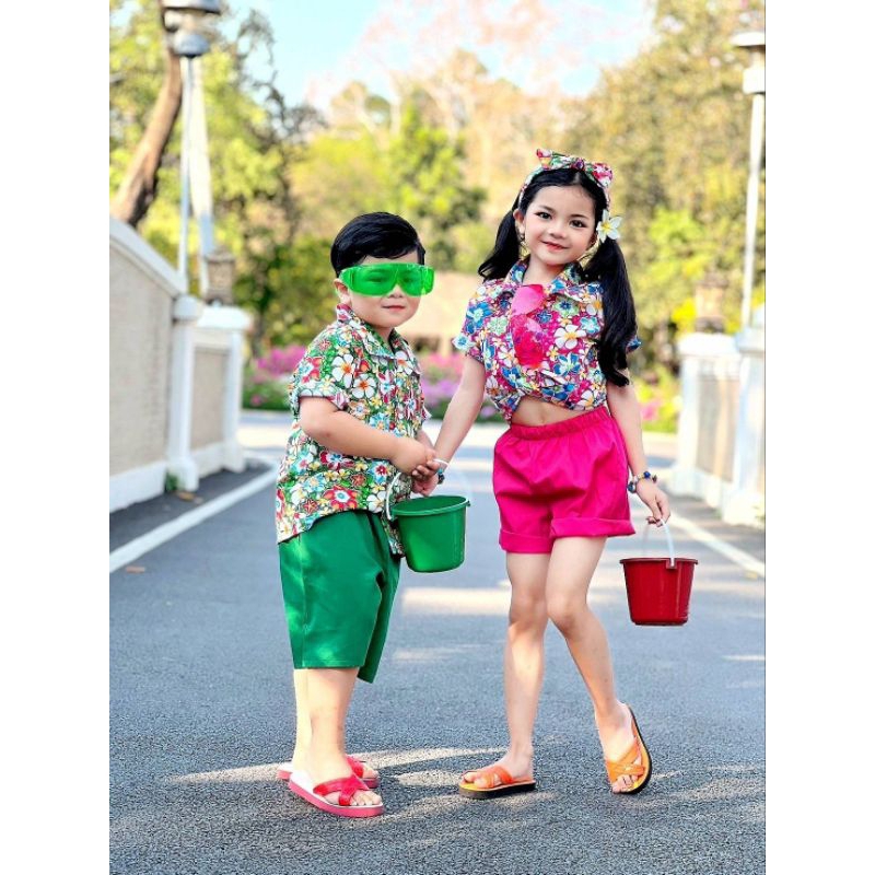 Songkran Set Can Be Worn By Both Women And Men (QW) | Shopee Philippines