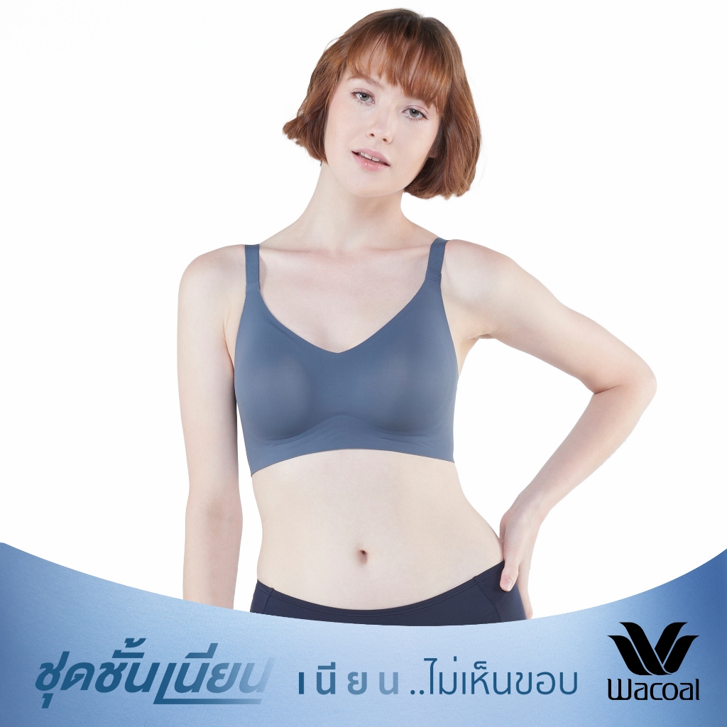 Wacoal Smooth Bra Set Smart Size Extra Sponge WB3Y28 Blue (BU) | Shopee Philippines
