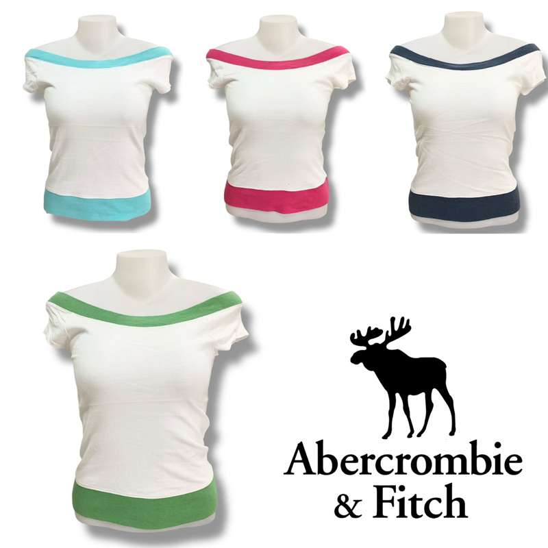 Abercrombie & Fitch Women's Off-The-Shoulder T-Shirt White Color Size ...