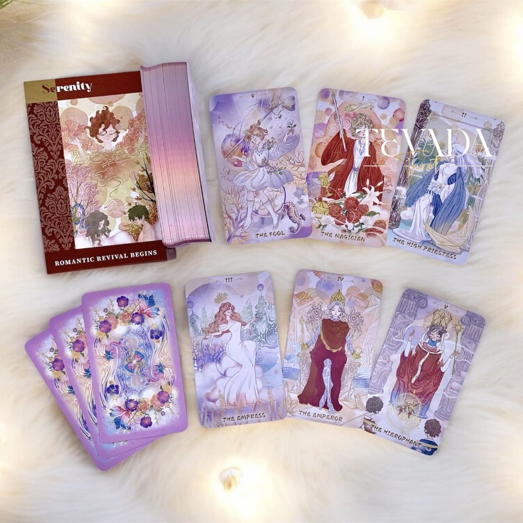 Serenity Tarot Cards Of Peace Cartoon Gypsy Horoscope Oracle Divination ...