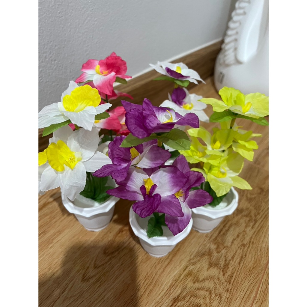 Faland Orchid Flower (Fake Pot 5 Fake Orchids With Pot) With Decorative ...