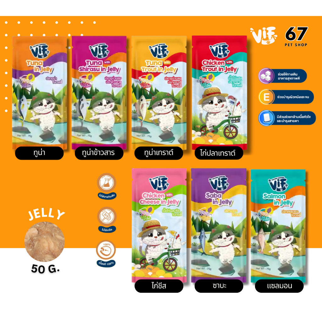VIF Felina Canino JELLY (12 Sachets) Cat Food With Wive Complete Formula 75 G. | Shopee Philippines