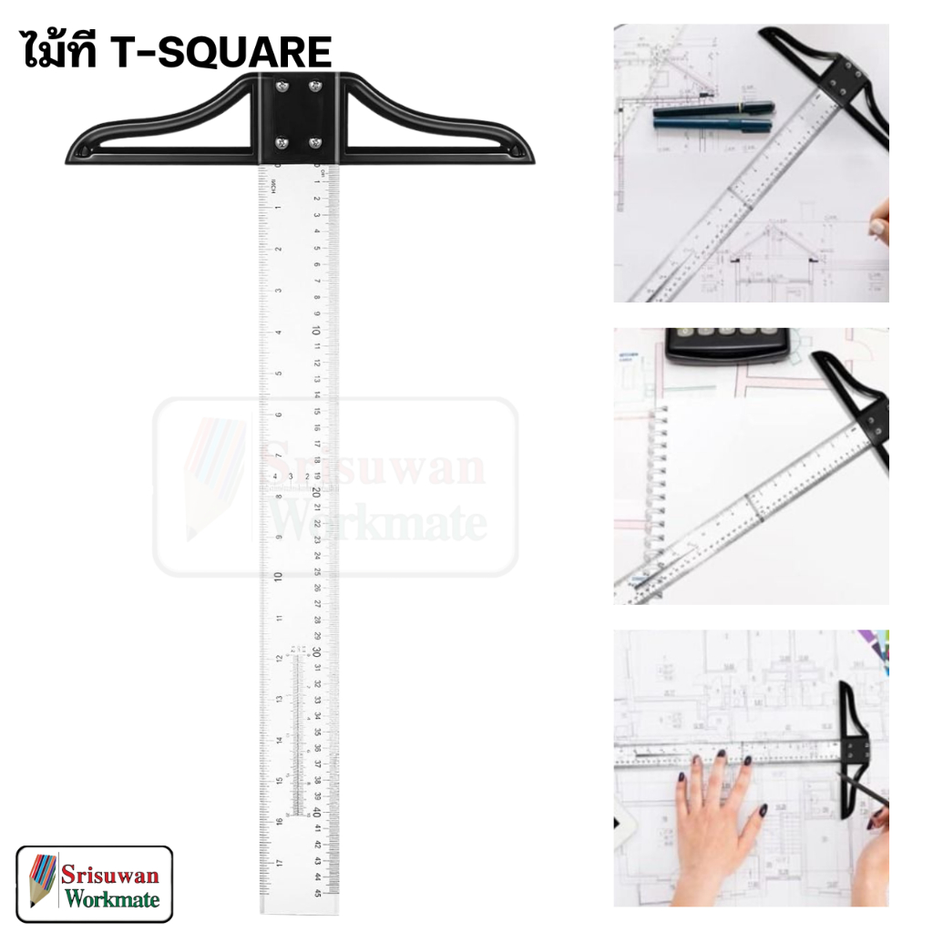 COKAI Clear Acrylic Plastic Tee T-square Writing Color Wooden For ...
