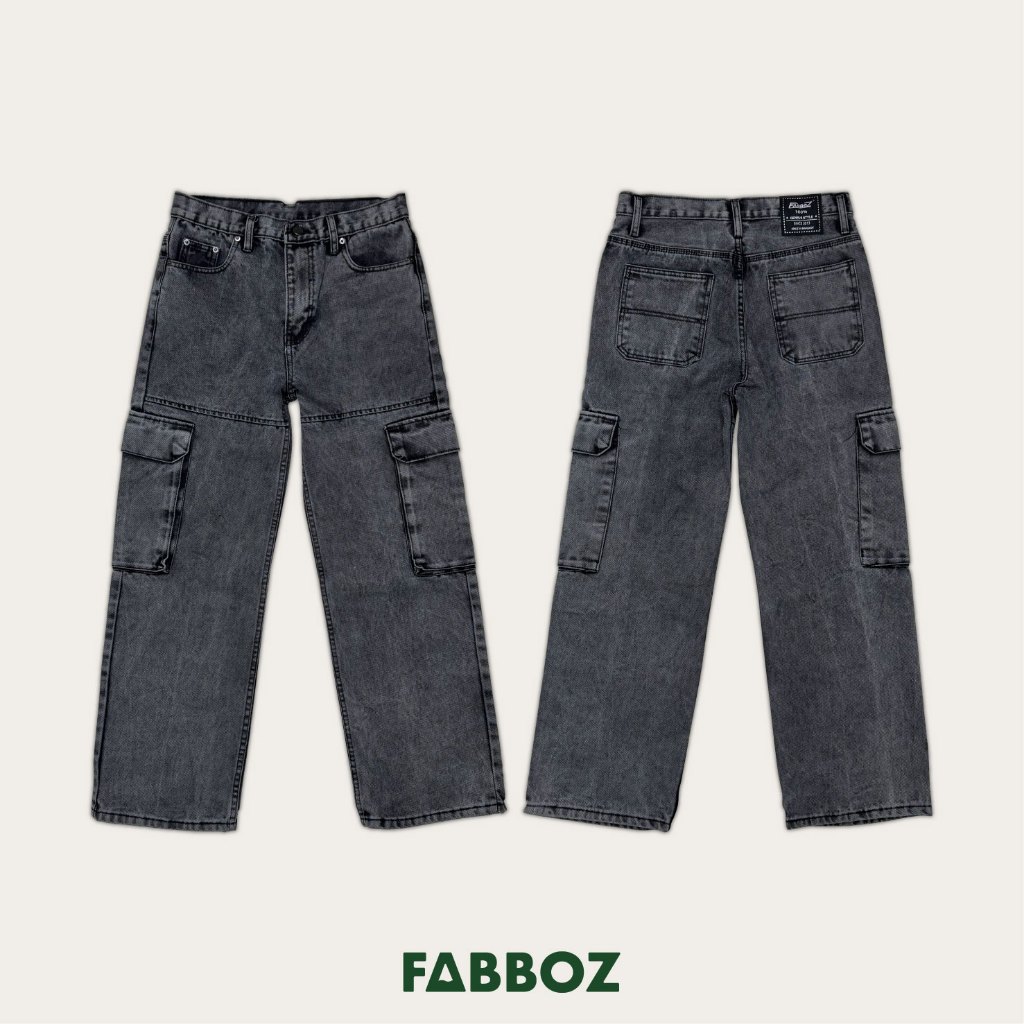 Fabboz Midnight Cargo Long White Geng Keng Jean Extension Leg | Shopee ...