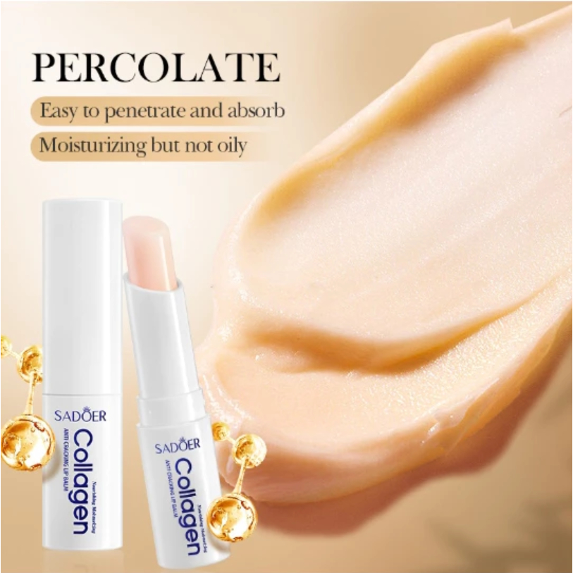 SADOER Collagen LIP BALM Moisturizing Smooth More Beautiful Reduces Dry ...