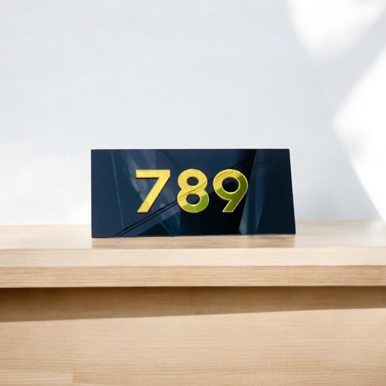 Acrylic House Number Plate Gold Weatherproof | Shopee Philippines