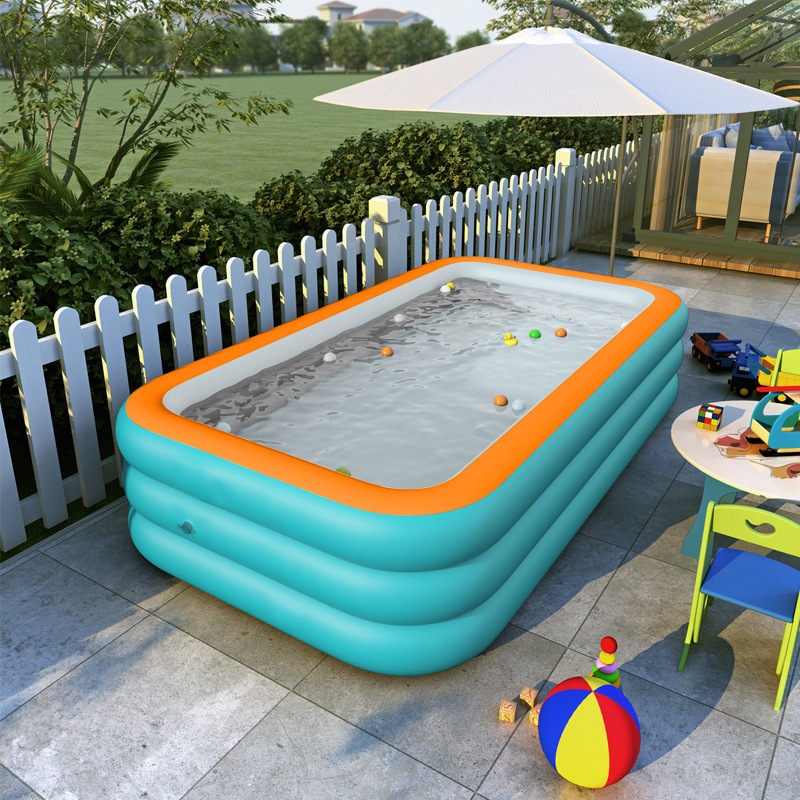 Family Inflatable Swimming Pool For Kids + Adults + Baby 3 Layers Of ...