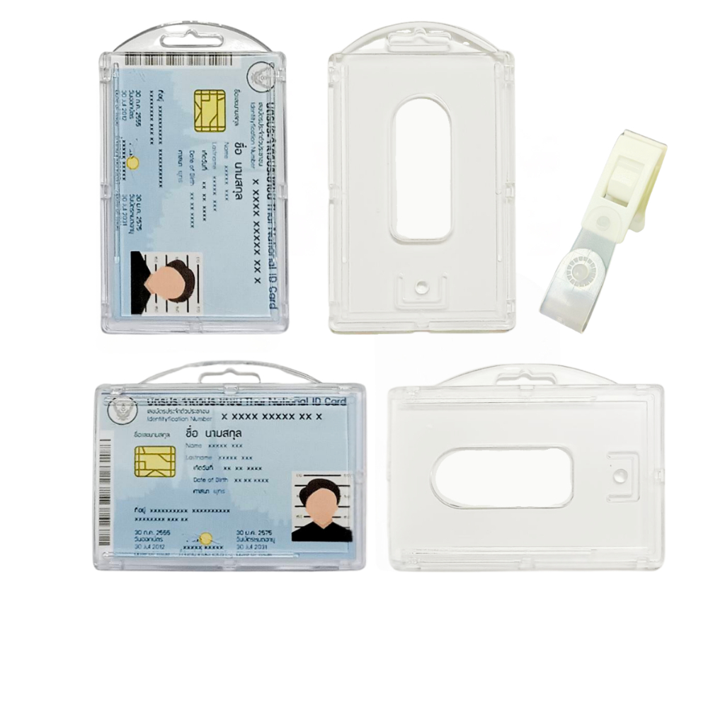 Clear Acrylic Label Frame Front-Back Cover Student Name Tag Employee ...
