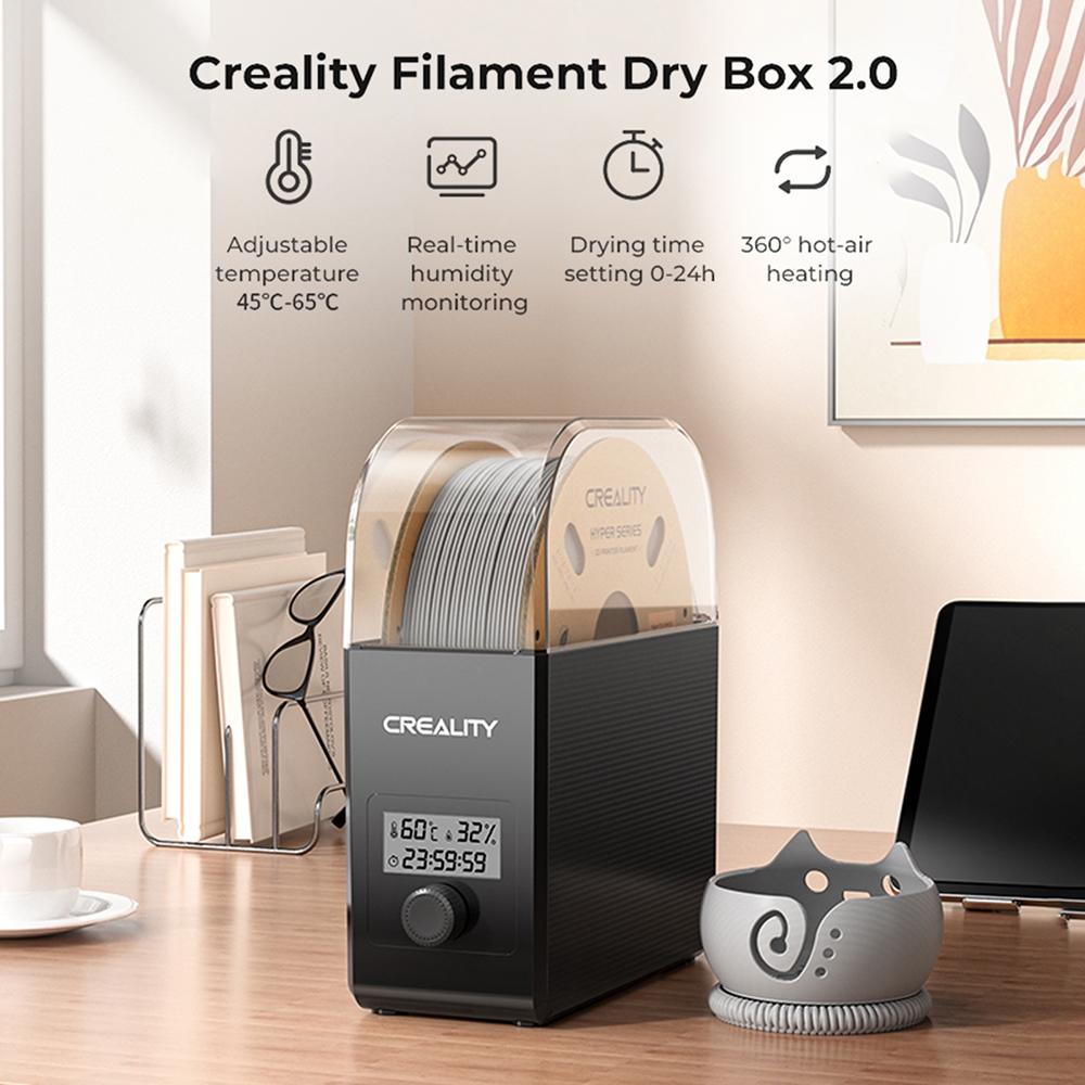 Creality Filament Dryer Box 2.0 Hot Air Heater 360 Vice 1.75mm And 2 ...