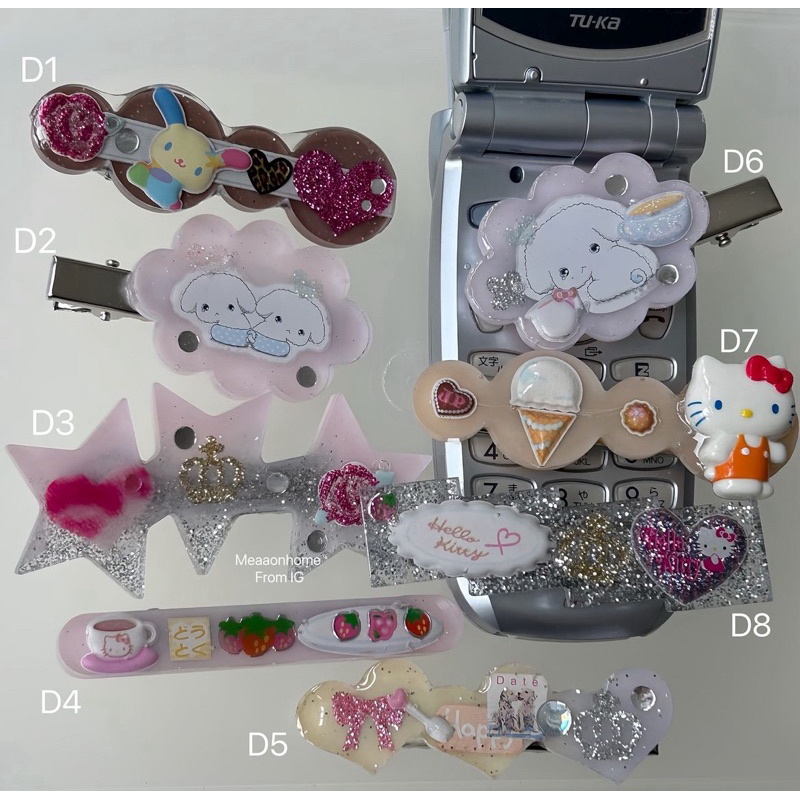 Sanrio Sanx Kamio Ribon Magazine hair clips handmade with love
