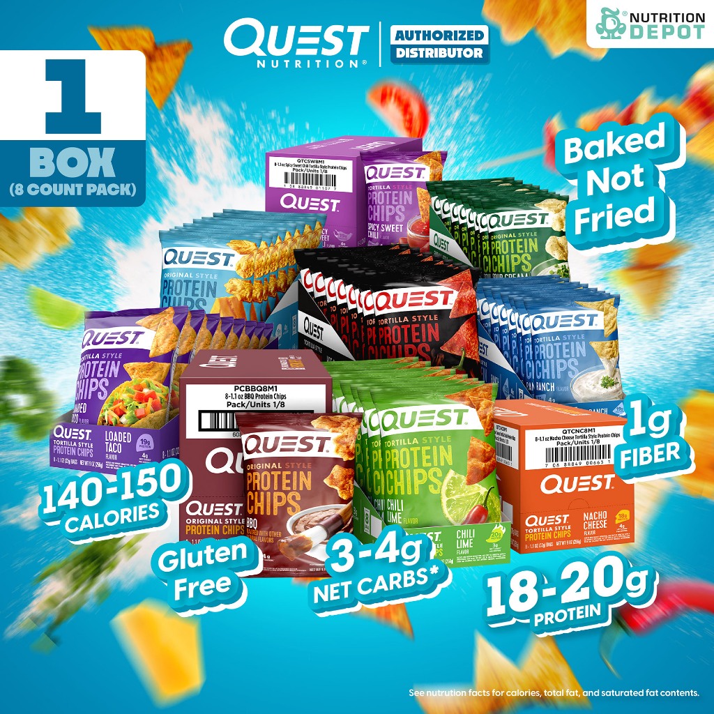 Quest Protein Chips Original Style & Tortilla Crispy Snacks 1 Box (8 ...