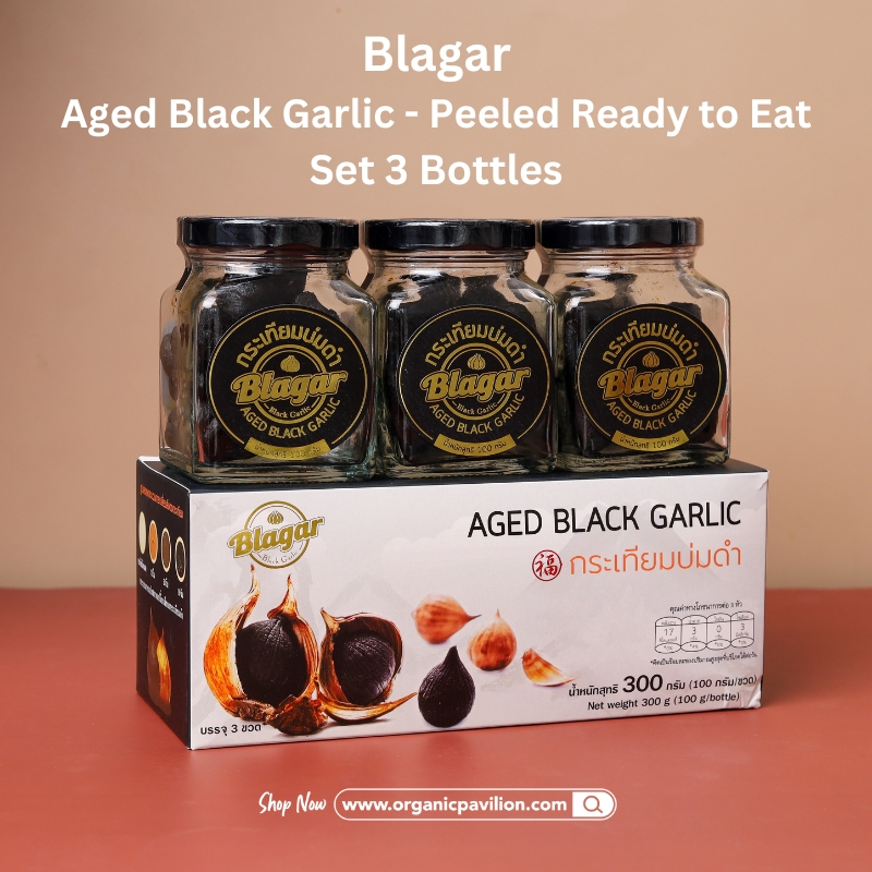 BLAGAR Black Garlic Cured Peeled Ready to Eat Set Of 3 Jars Aged-3 ...