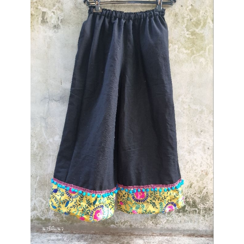 Bamboo Fiber Cotton Pants+Hand Embroidered Indian Silk | Shopee Philippines