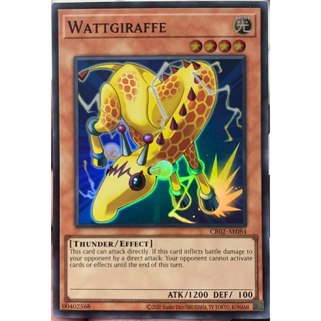 Yugioh Asia-Eng [CR02-AE084] Wattgiraffe (Super Rare) Authentic Yuki ...