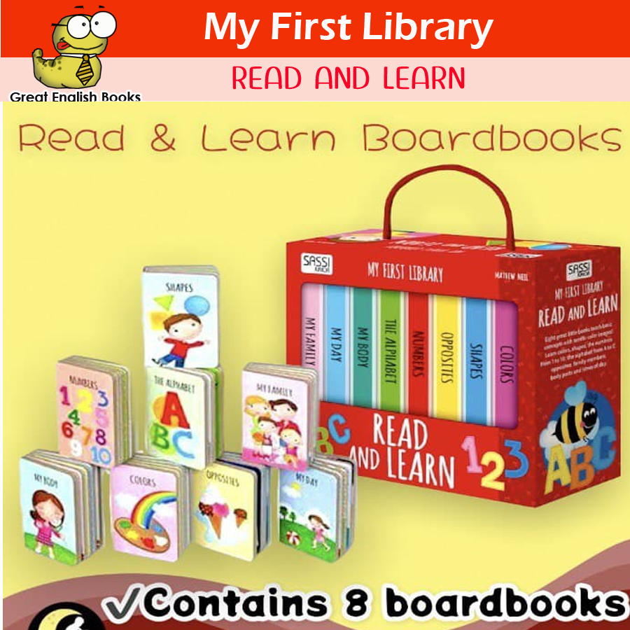 *Original* Sassi Board Book: My First Library-8 Mini-Book Set ABCs ...