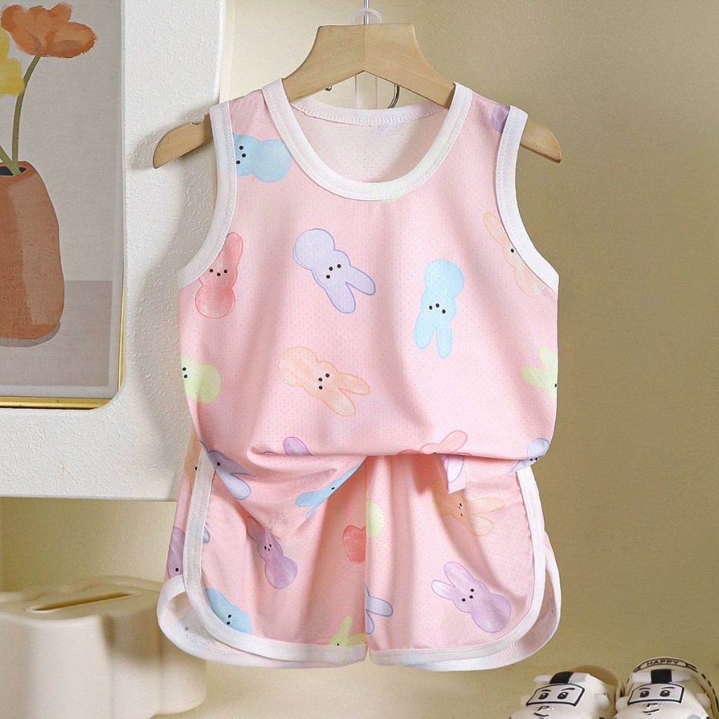 Children's Soft Ribbed Tank Top And Shorts Set | Shopee Philippines