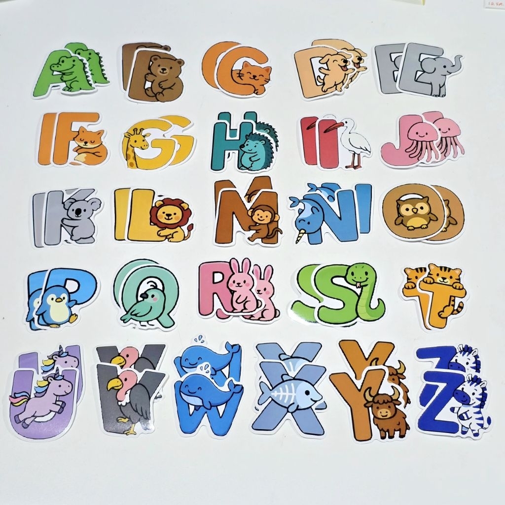 ABC Stickers With Cute Animal Patterns Learn English For Children ...