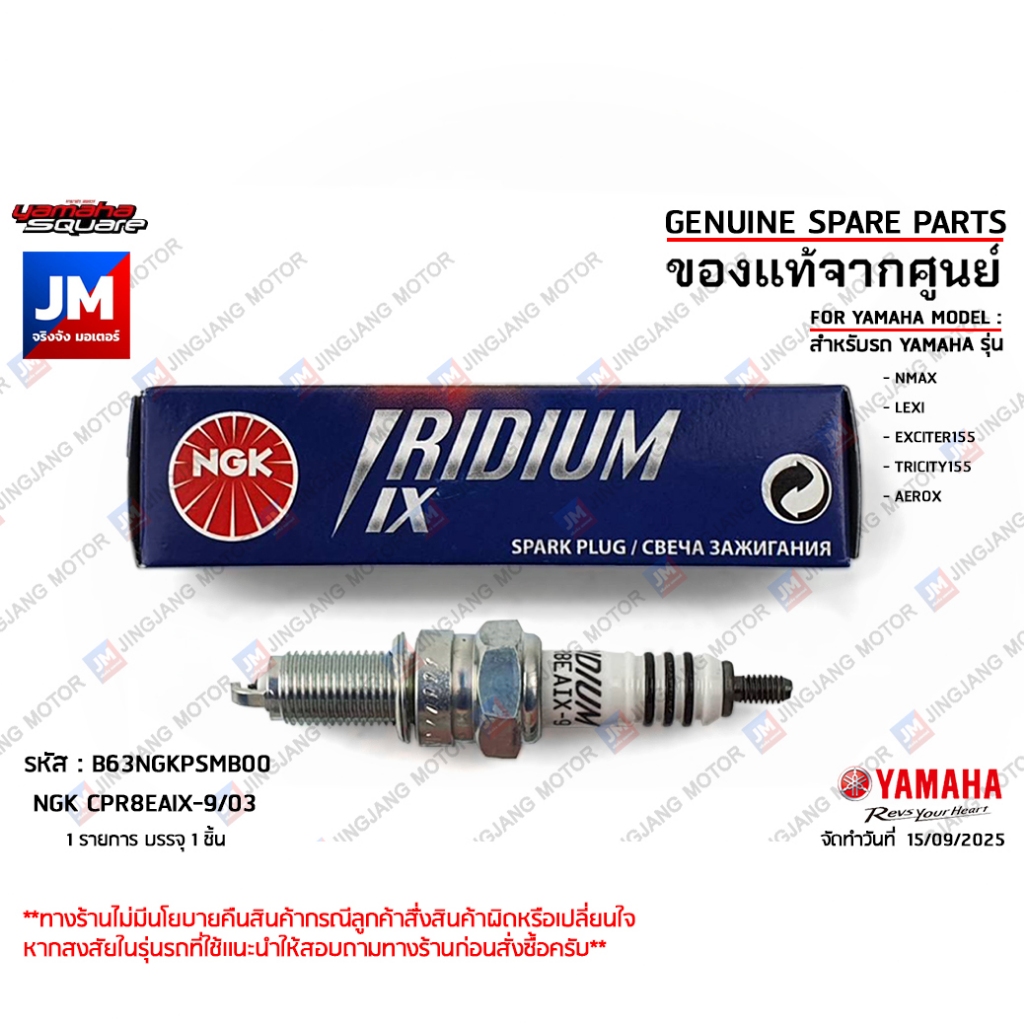 B63NGKPSMB00 Iridium Spark Plug NGK CPR8EAIX-9/03 Needle Genuine YAMAHA ...