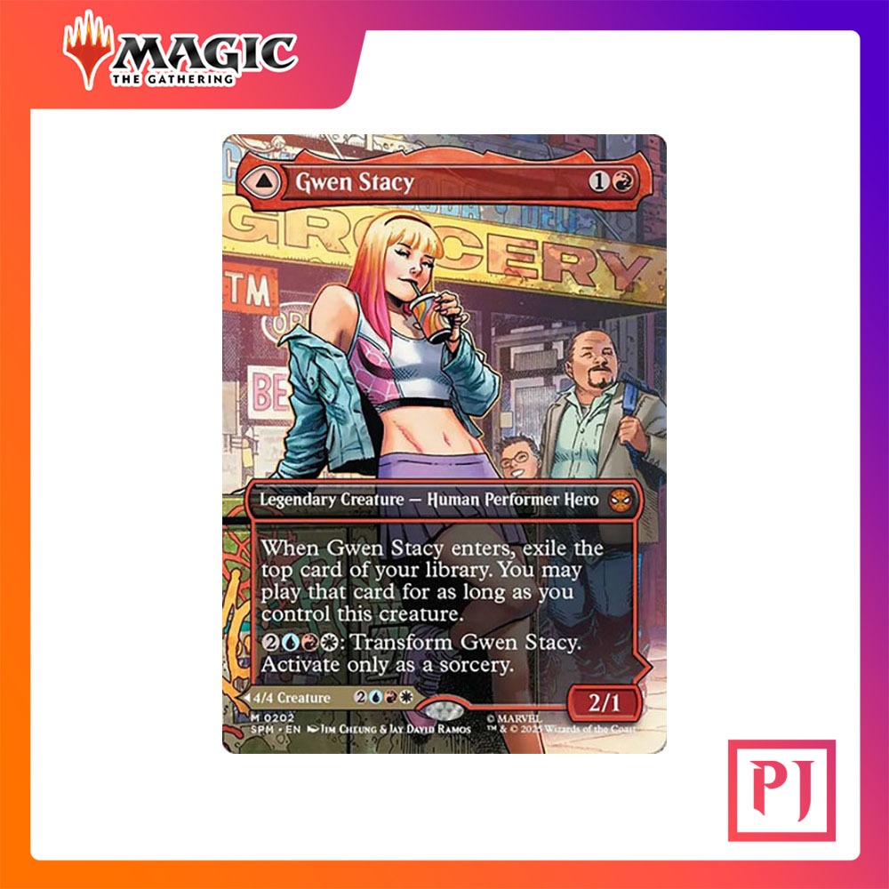 [MTG] Gwen Stacy // Ghost-Spider (202) (Borderless) [SPM] [RED] [MYTHIC ...