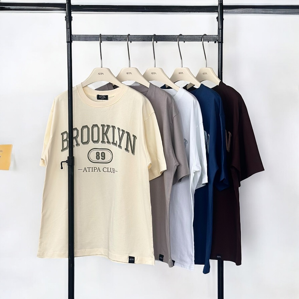 Atipashop-BROOKLYN ATIPA OVERSIZE T-SHIRT Round Neck Short Sleeves ...