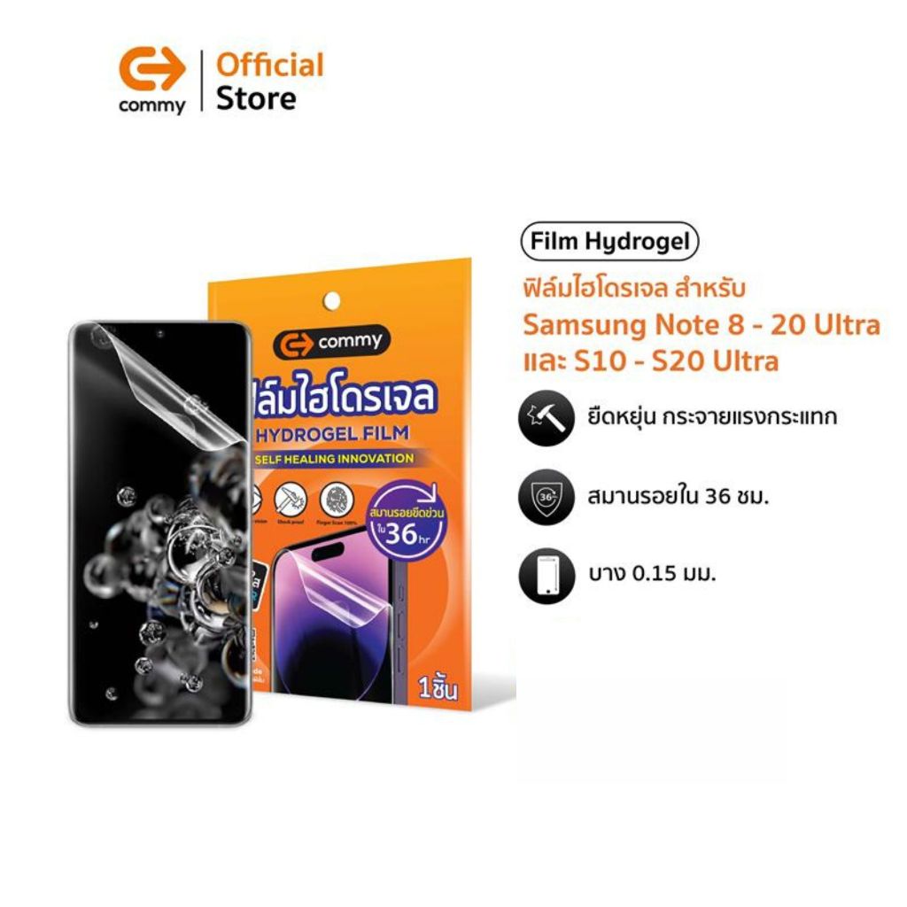 Commy Hydrogel Screen Protector For Samsung Note 8/9/10/10Plus/20 ...