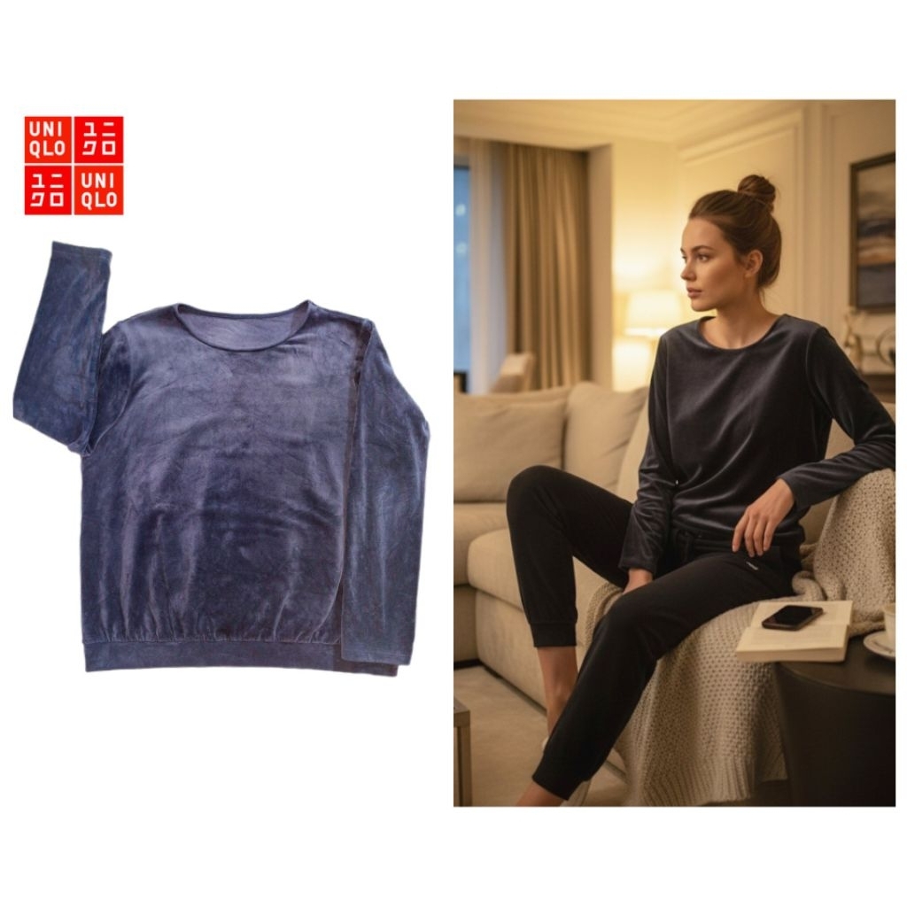 Uniqlo Winter Pajamas Velvet Fabric size L Rarely Used | Shopee Philippines