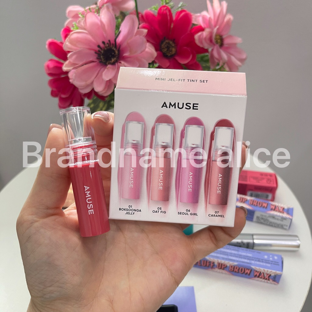Authentic Amuse Lip Tint Shiny Long-Lasting Jelly Texture Smooth And ...