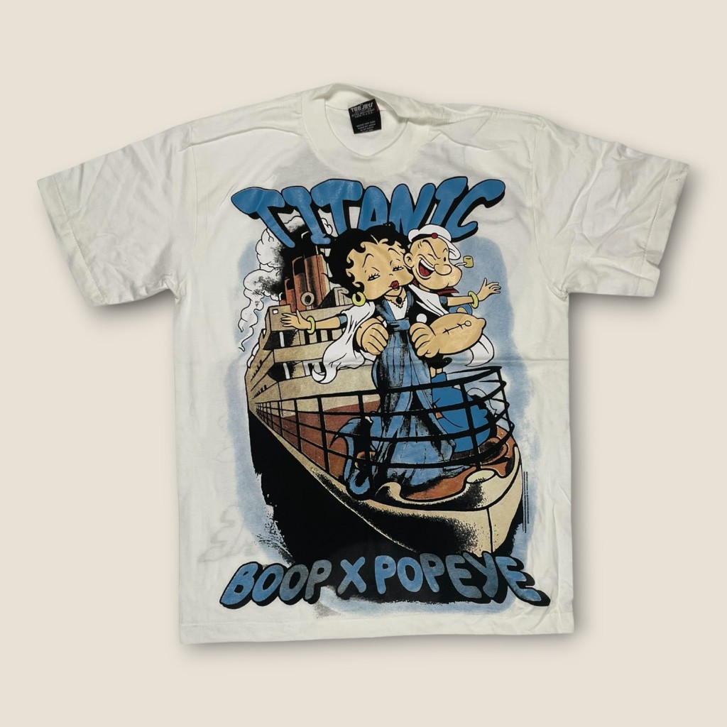 Titanic T-Shirt Betty Boop & Popeye Pattern Screen-Printed Front And ...