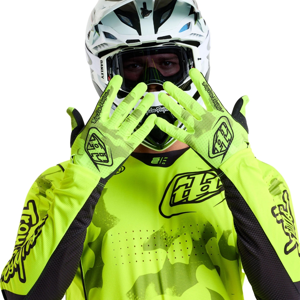 Troy Lee Designs Air Glove Blotted Flo Yellow Motocross Gloves | Shopee ...