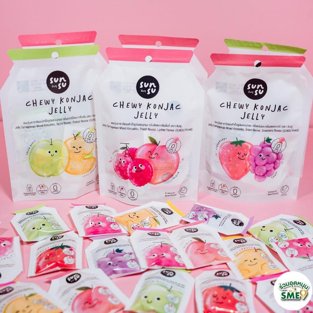 Sunsu Jelly Mixed With Konjac Fragrant Weight 96 Grams (6 Small Bags x ...