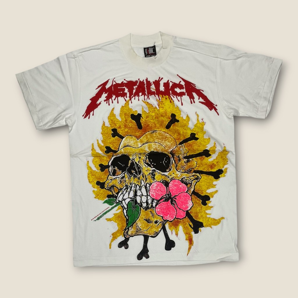 Metallica T-Shirt Pushead Skull Flower Pattern Screen Printing On The ...