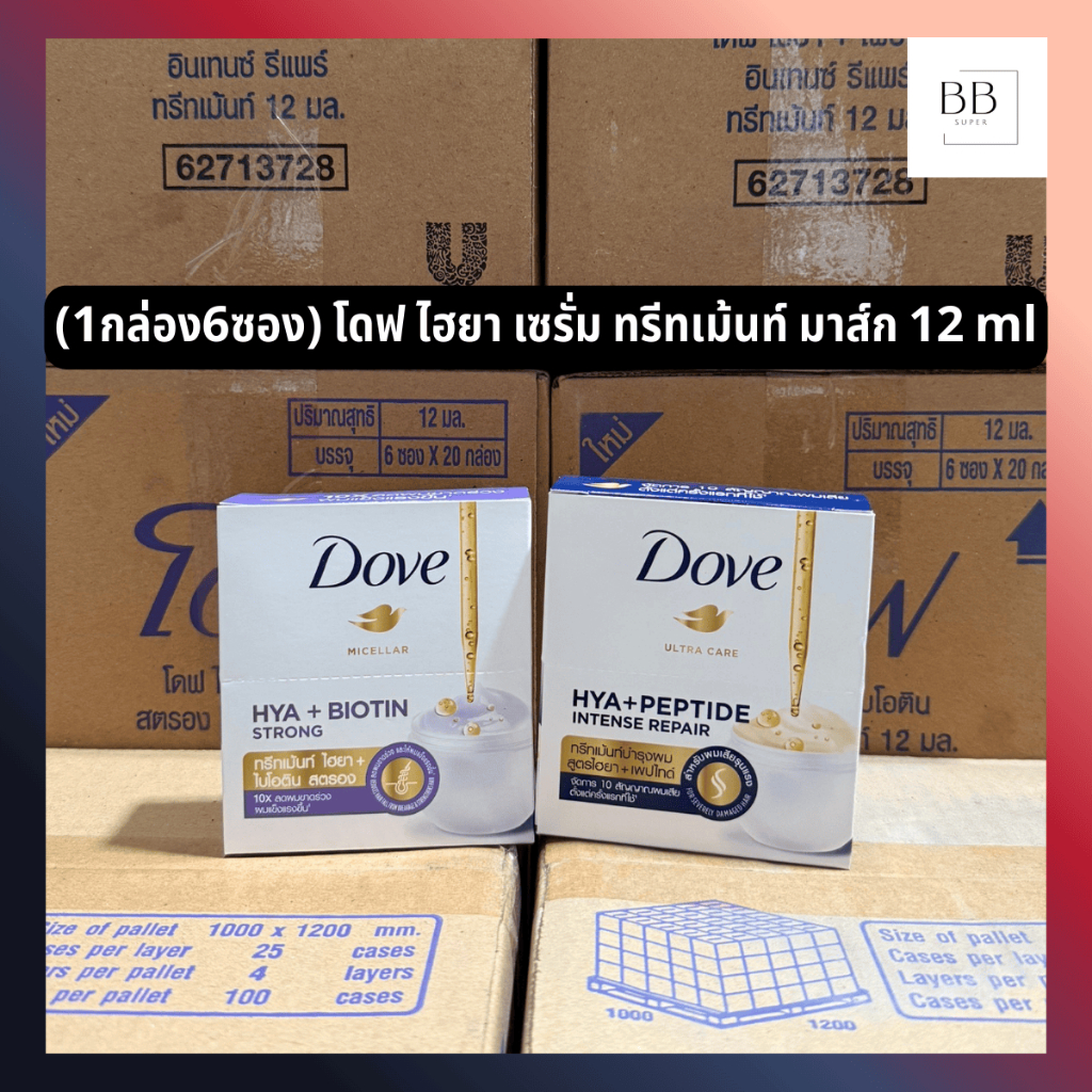 (1 Box 6 Sachets) Dove Hya Serum Treatment Mask 12 ml | Shopee Philippines