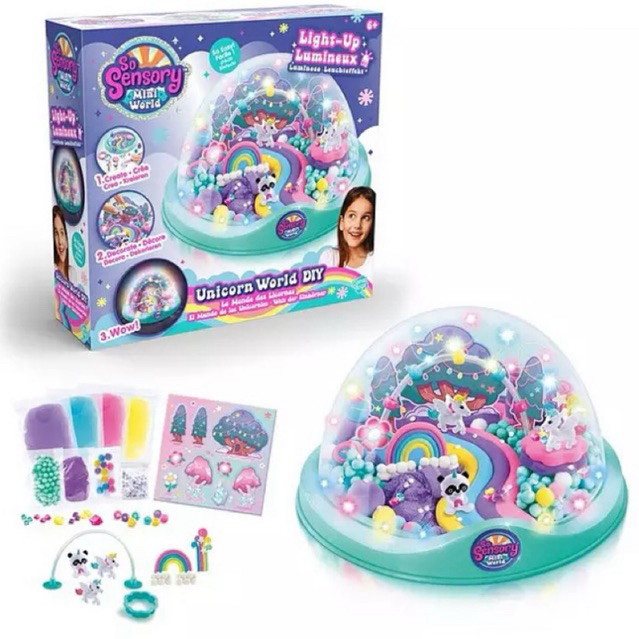 So Sensory Light Up Unicorn World DIY Set Clay Dome Color Changing ...