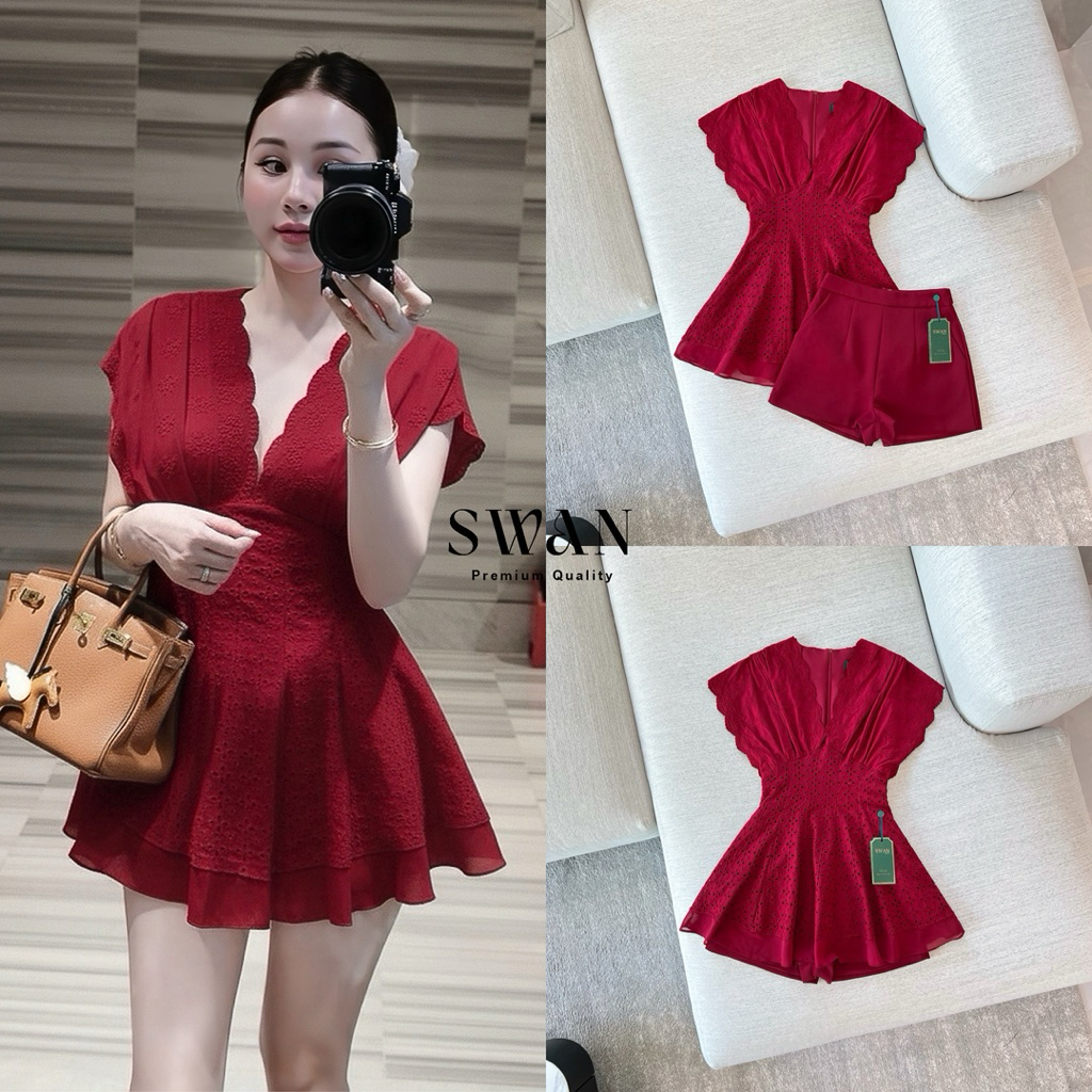 GMT:Swan Red Lace Set + Shorts | Shopee Philippines