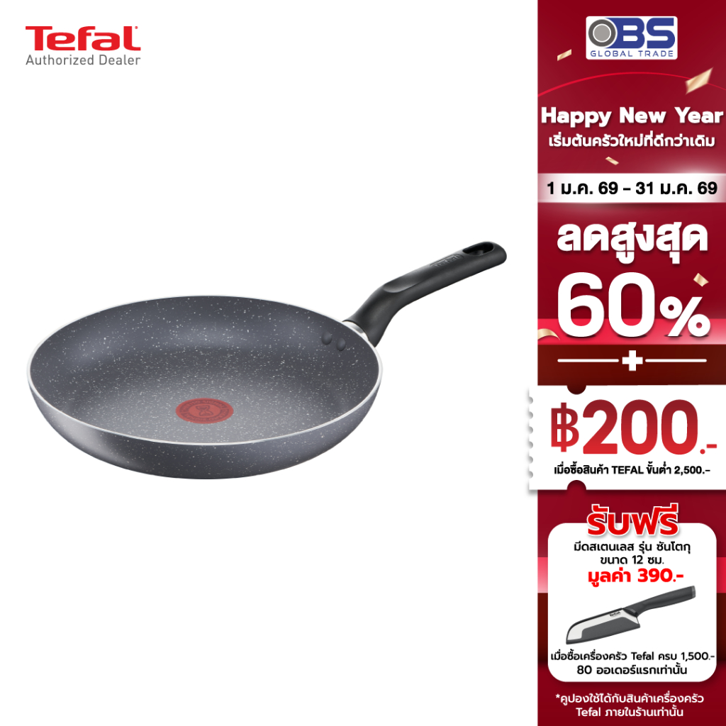 Tefal Natura Flat Bottom Pan Size 24 Cm. Model B2260495 Gray | Shopee ...