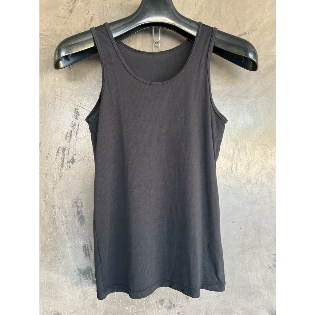 Black Undershirt Round Neck Small Mesh Fabric Uniqlo AIRism 140 Bust 26 ...