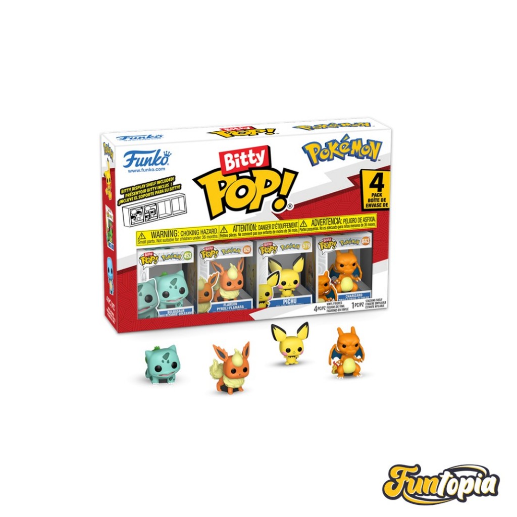 Funko Bitty POP! (81134) Bulbasaur Flareon Pichu Charizard POP ...