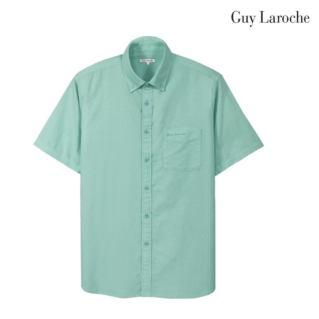 Guy Laroche Short-Sleeved Shirt Cotton 1 Style REGULAR FIT Green Model ...