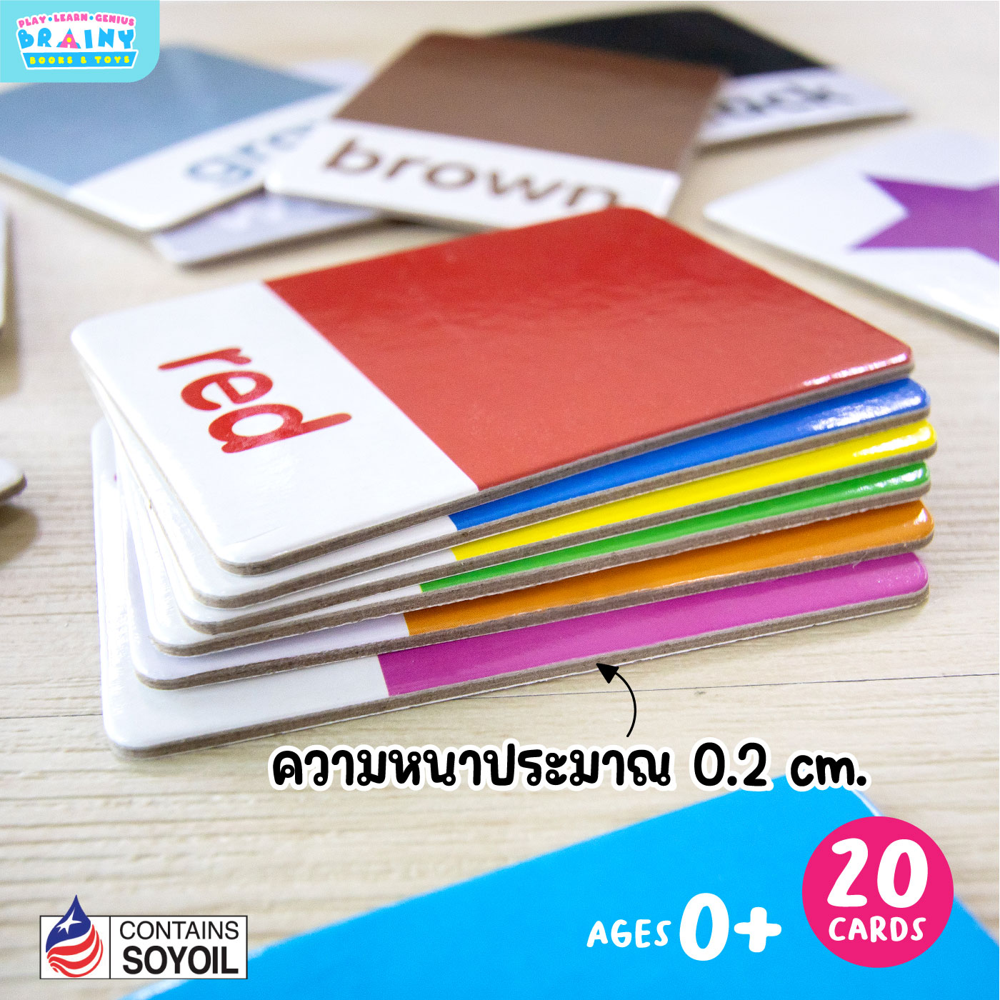 BrainyToys Flash Cards Colors & Shapes Learn Colours Compact Size ...