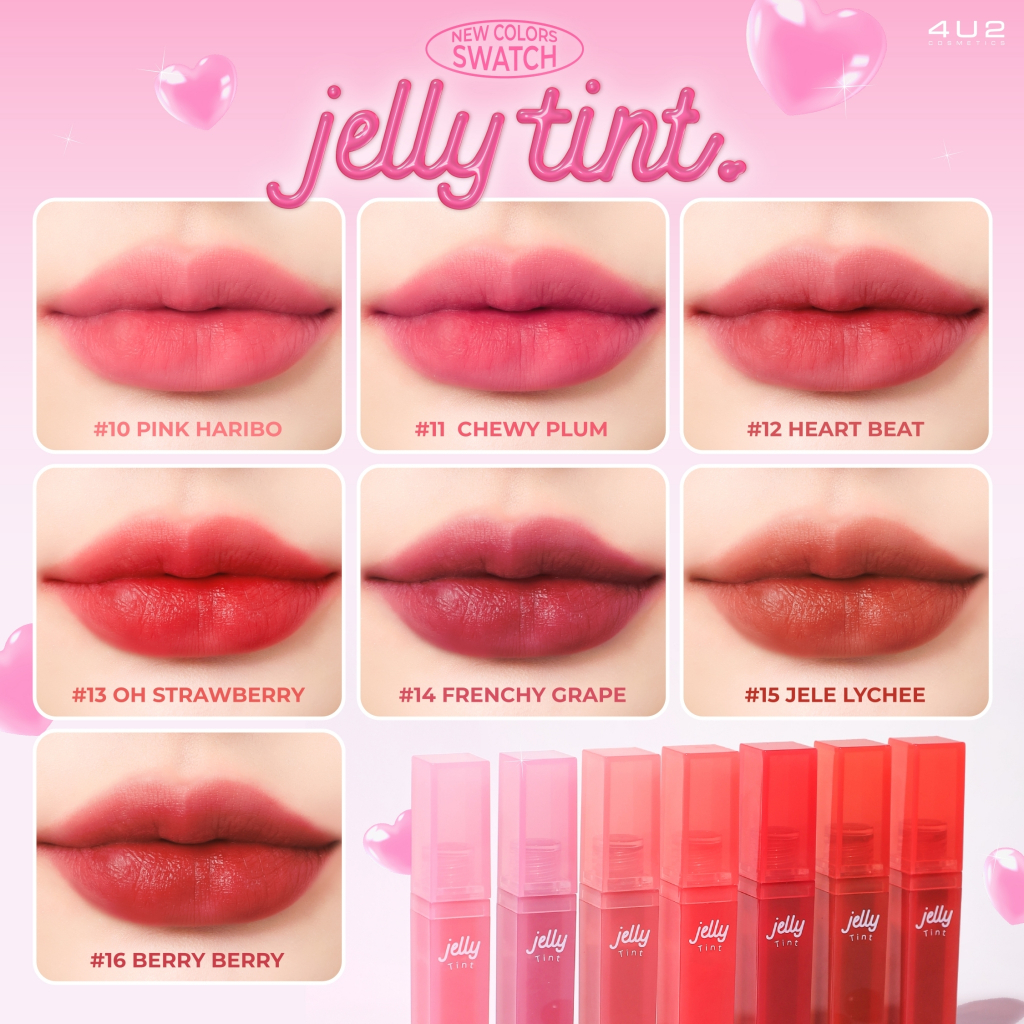 4U2 Jelly TINT-lip Texture Soft And Chewy Lips Eye-Catching Colors ...