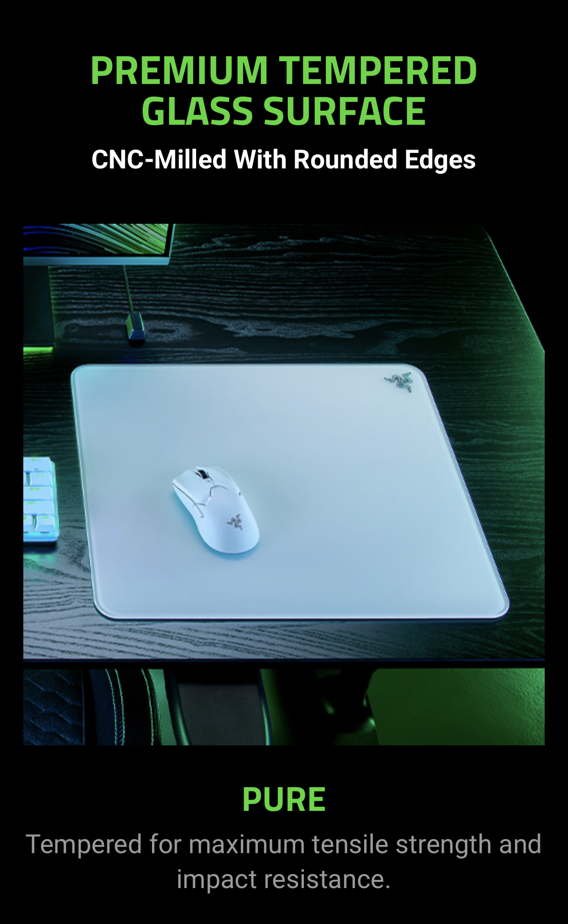Razer Atlas-Tempered Glass Gaming Mouse Mat (Glass Mat) | Shopee ...