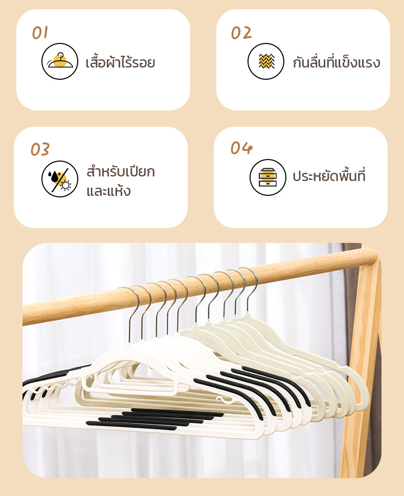 Deli Clothes hanger Does Not Hang With Anti-Slip Strips Good Plastic ...