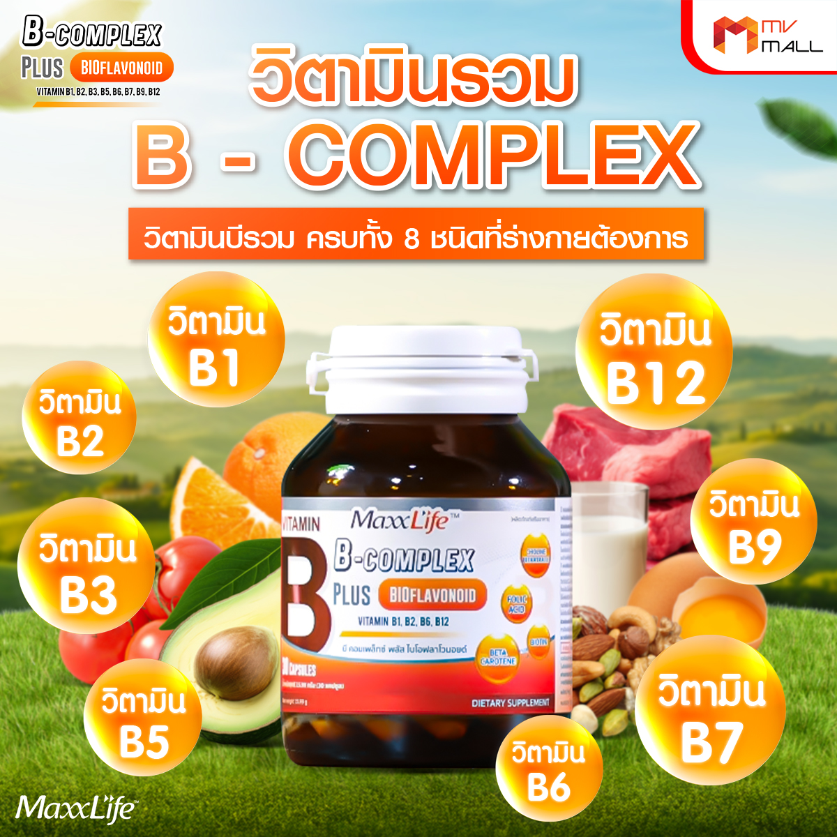 [4 Bottles] Maxxlife B-Complex Plus Bioflaonoid Max Life Vitamin B ...