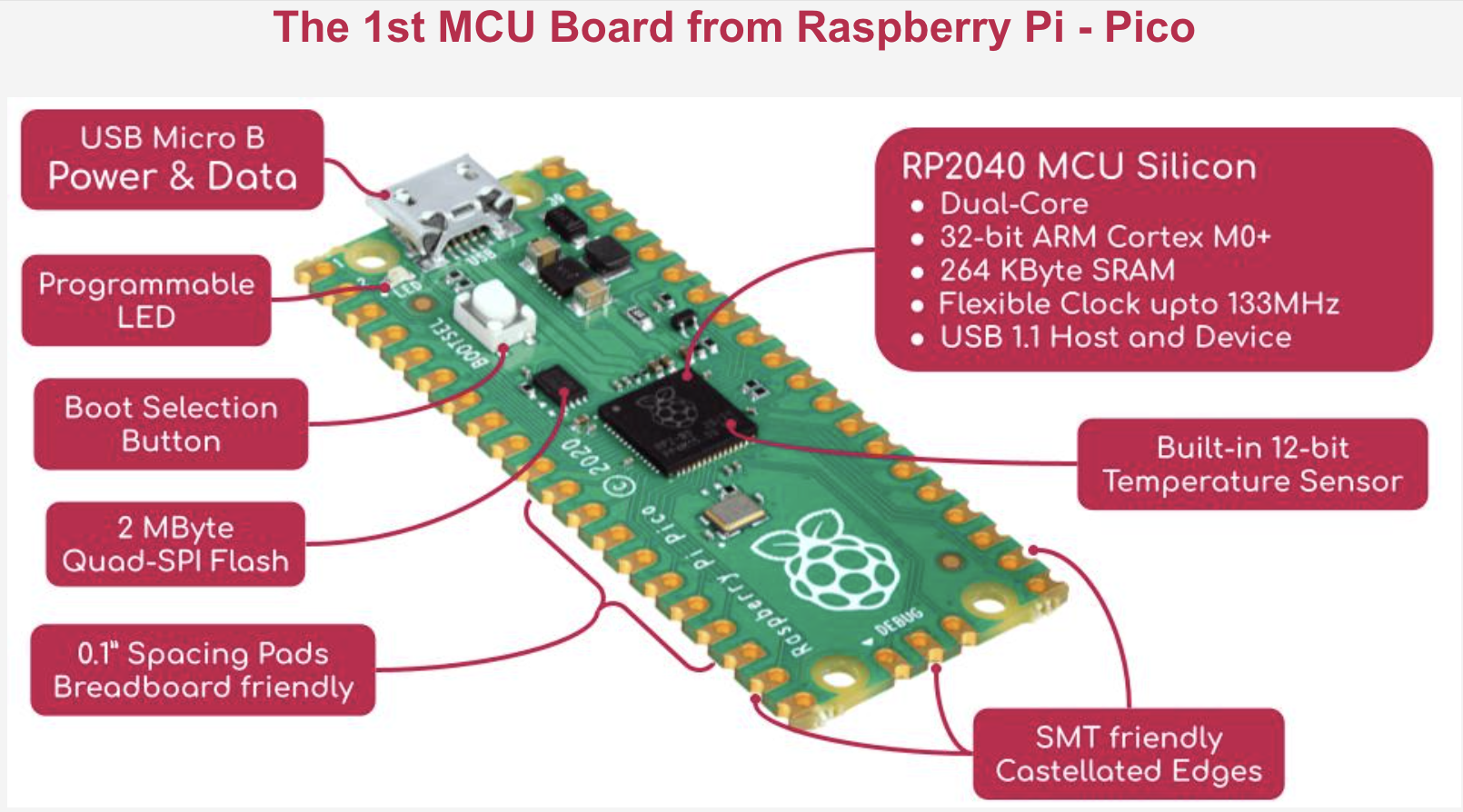 Raspberry Pi Pico Microcontroller Board | Shopee Philippines