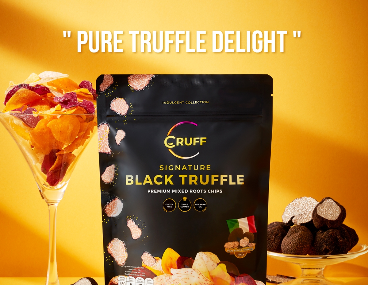 CRUFF Chips Premium Crispy Fried Signature Black Truffle Flavor 75 G ...