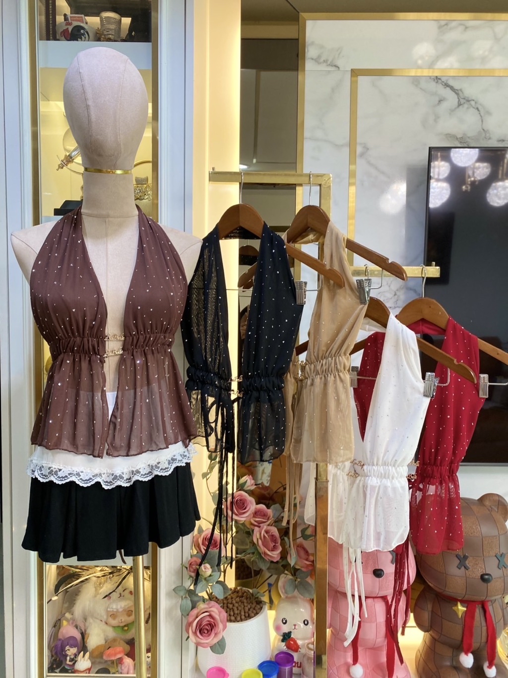 See-Through Halter Top Show Back Beautiful And Stunning Decorated With ...