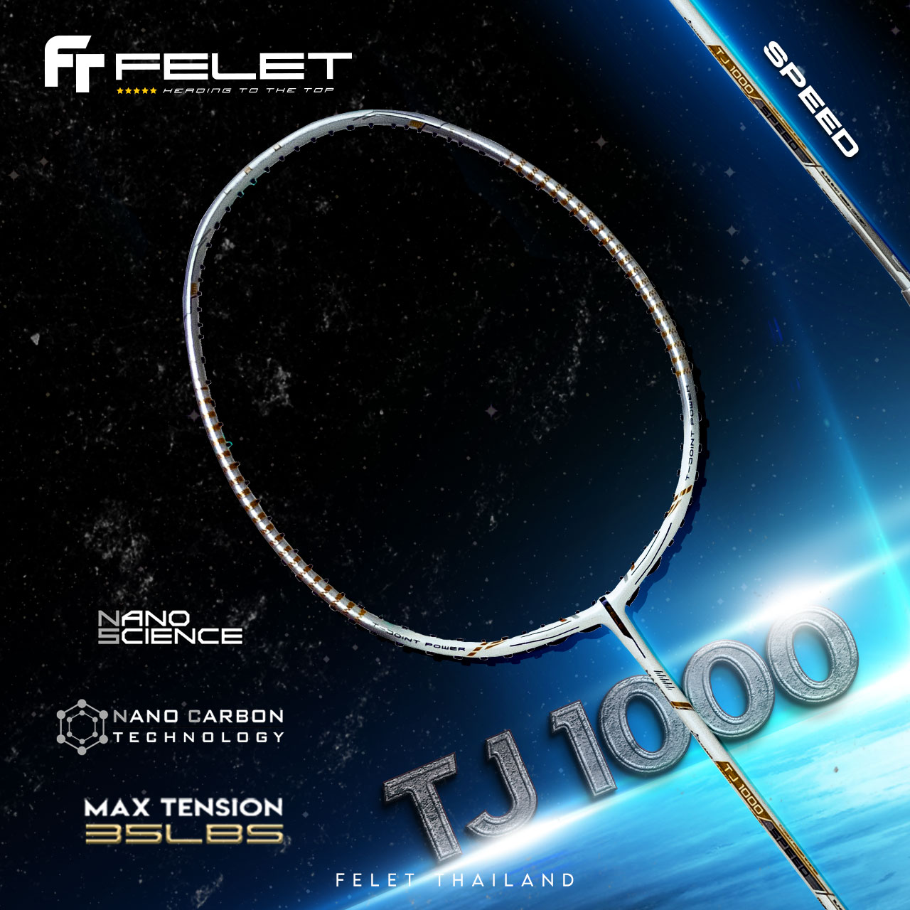 FELET Badminton Racket Model TJ 1000 SPEED (4U) | Shopee Philippines