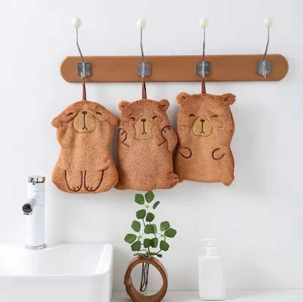 Shipped From Thailand Hanging Hand Towel Capybara Pattern Minimalist ...