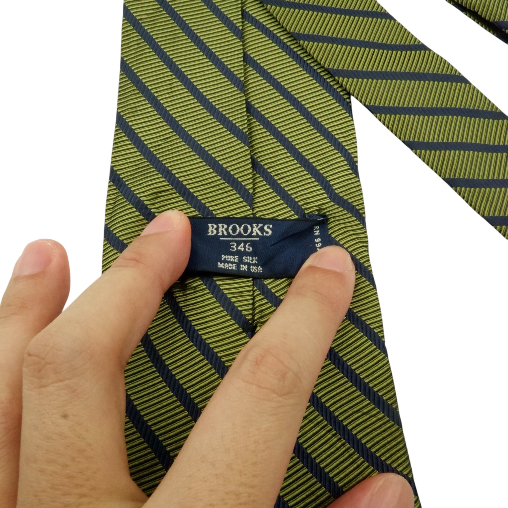 Brooks Brothers Silk Olive Green Stripe U.S.A. Brand Name Tie | Shopee ...