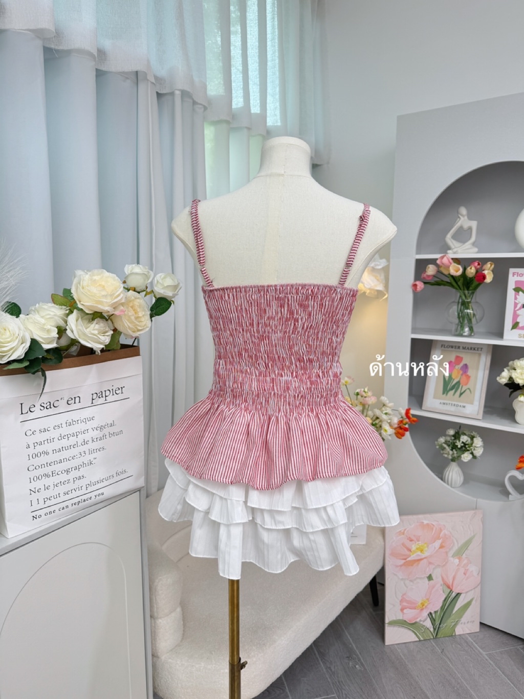 Freya Top Spaghetti Strap + Floral Button Scarf Beautiful And Sweet ...